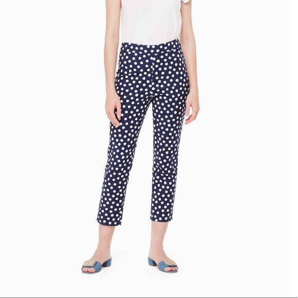 kate spade | Pants & Jumpsuits | Kate Spade Cloud Dot Jacquard Crop ...